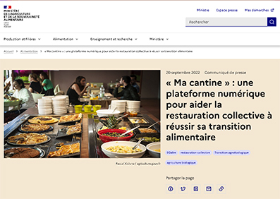 Ma cantine : une plateforme pour la restauration collective – Qualité ...